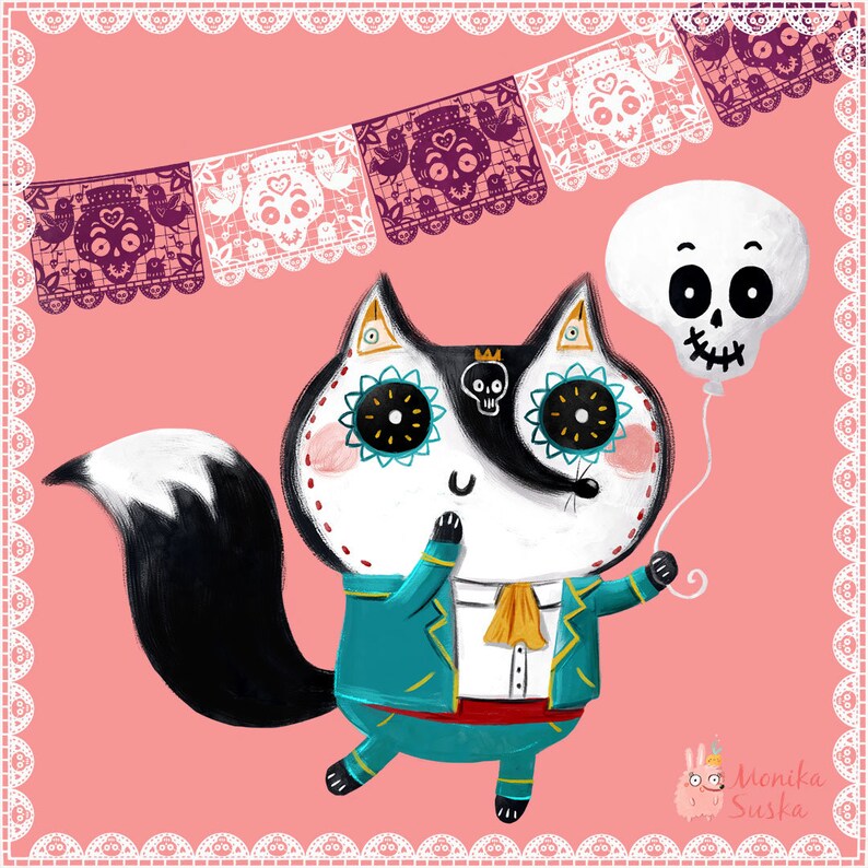 Day of the Dead Clipart Dia De Los Muertos Clipart Cute - Etsy