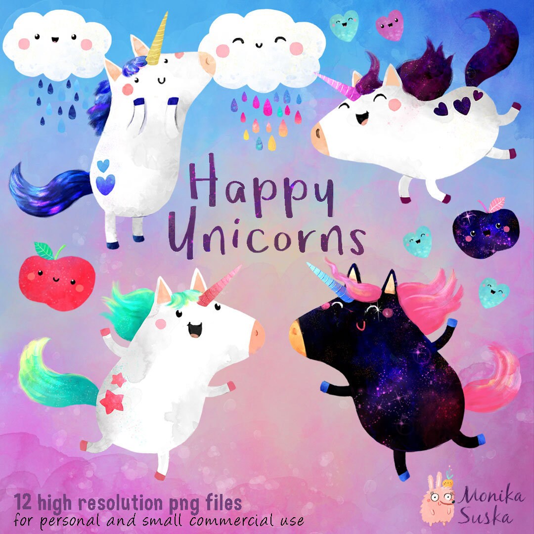 Unicorn Clipart | Galaxy Clipart | Commercial Use | Instant Download ...