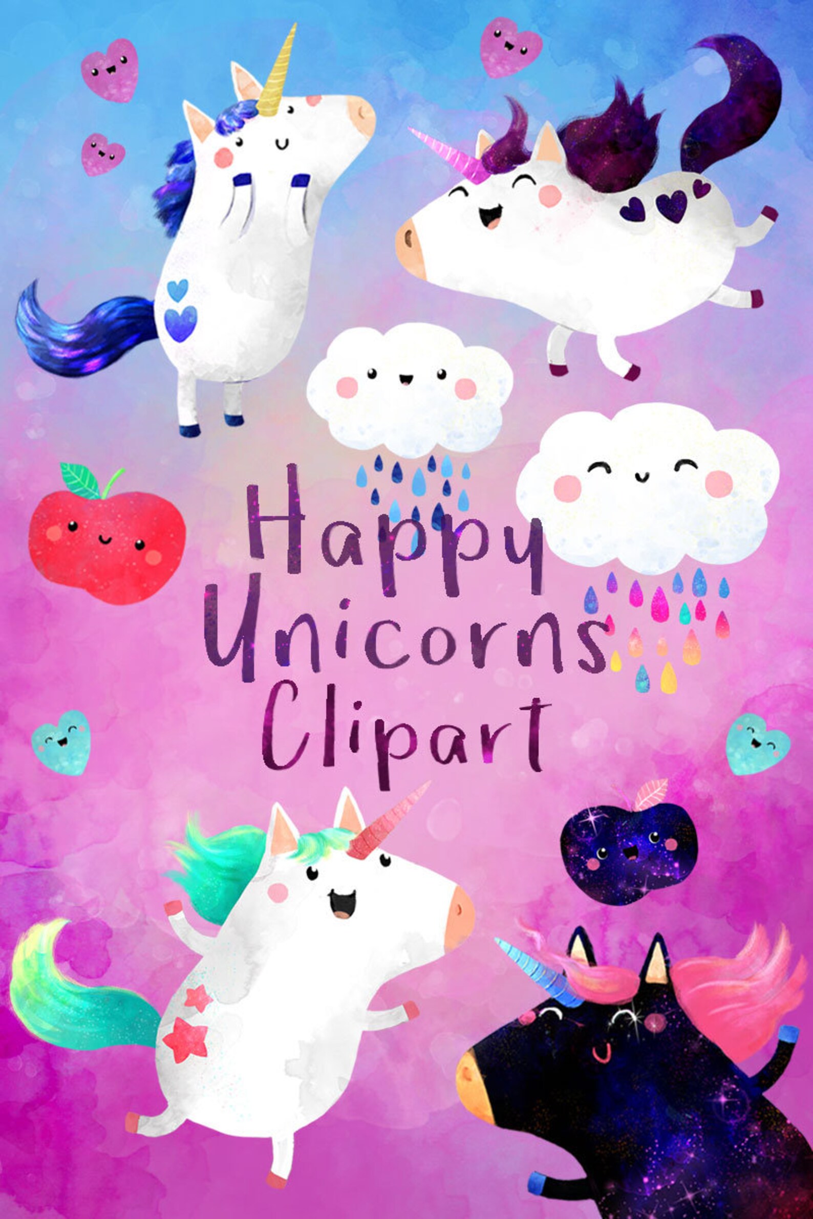 Unicorn Clipart | Galaxy Clipart | Commercial Use | Instant Download ...