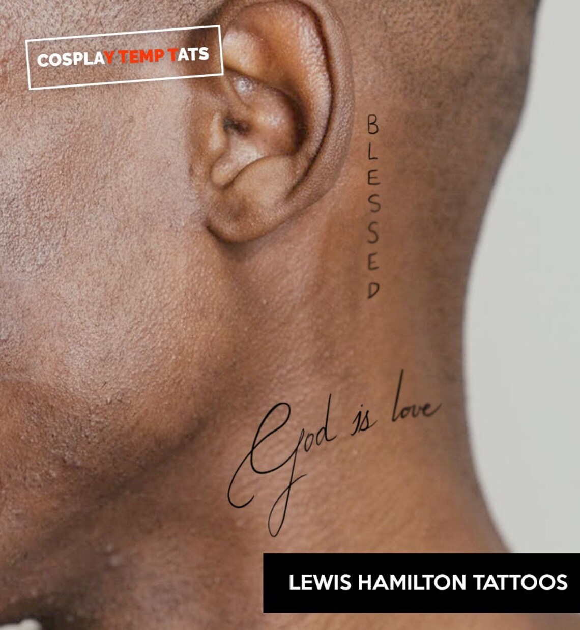 Lewis Hamilton Neck Temporary Tattoo Temp Tat Halloween Purim - Etsy