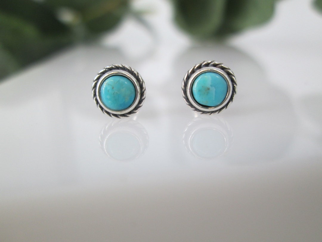 Small Sterling Turquoise Stud Earrings>genuine Turquoise Stud Earrings ...