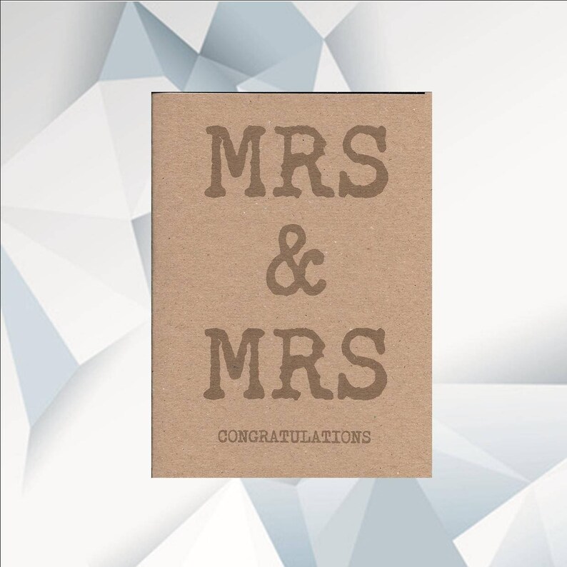 Mrs And Mrs Congratulations Lesbian Wedding Card Funny Funny Etsy Uk