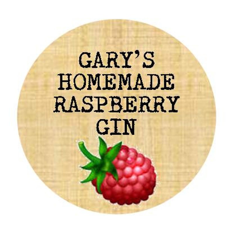 24 X Personalised Homemade Raspberry Gin Sticky Labels | Etsy UK