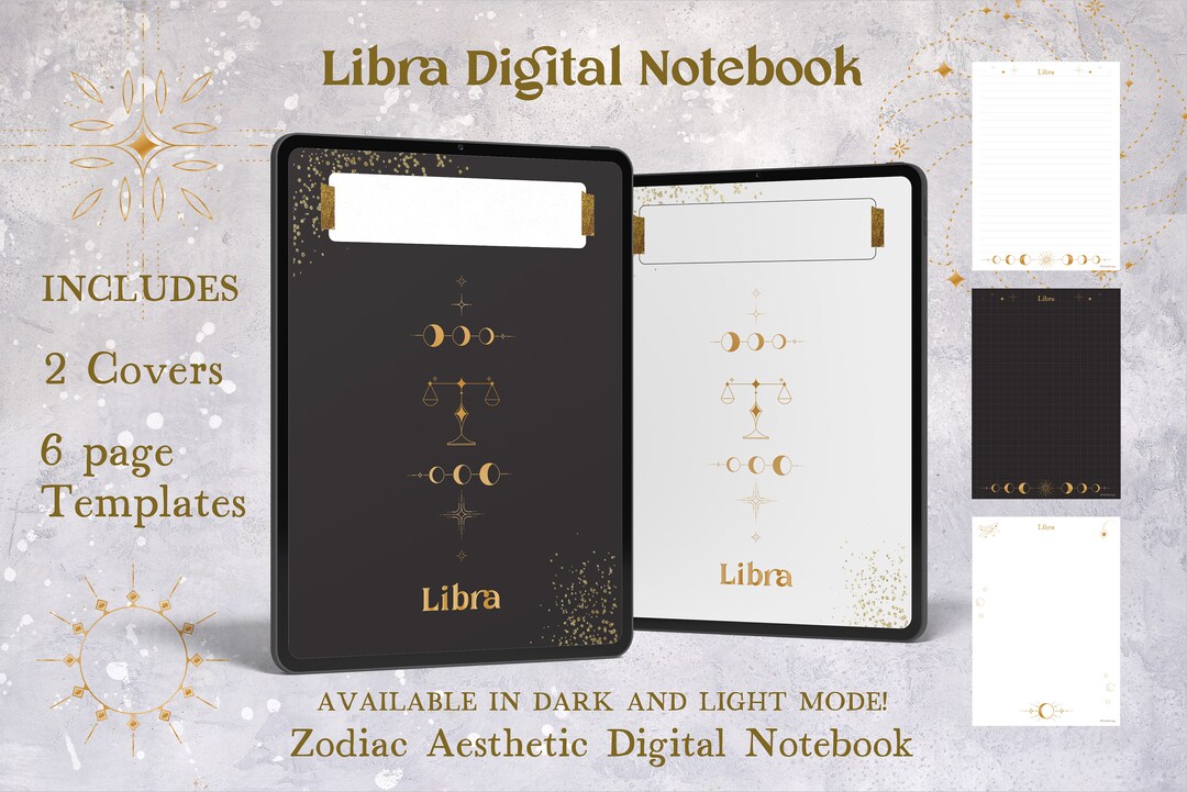 Libra Digital Notebook | Zodiac Aesthetic Digital Notebook | Goodnotes ...