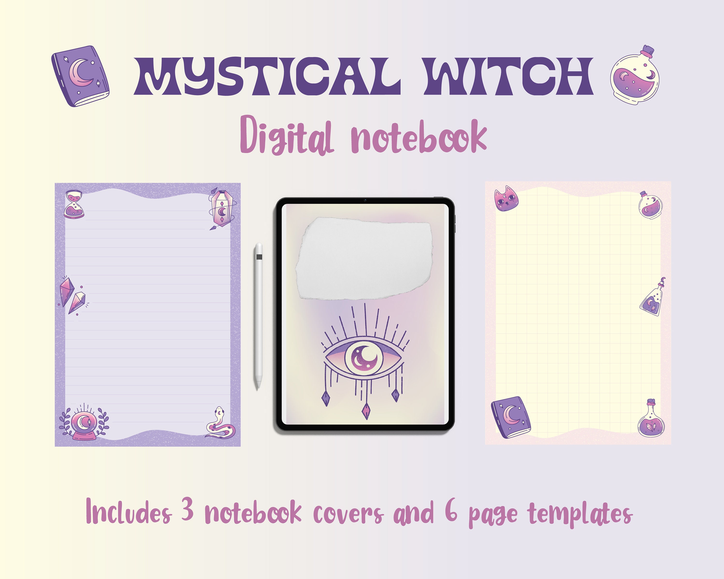 Mystical Witch Digital Notebook | Goodnotes & Notability Digital ...