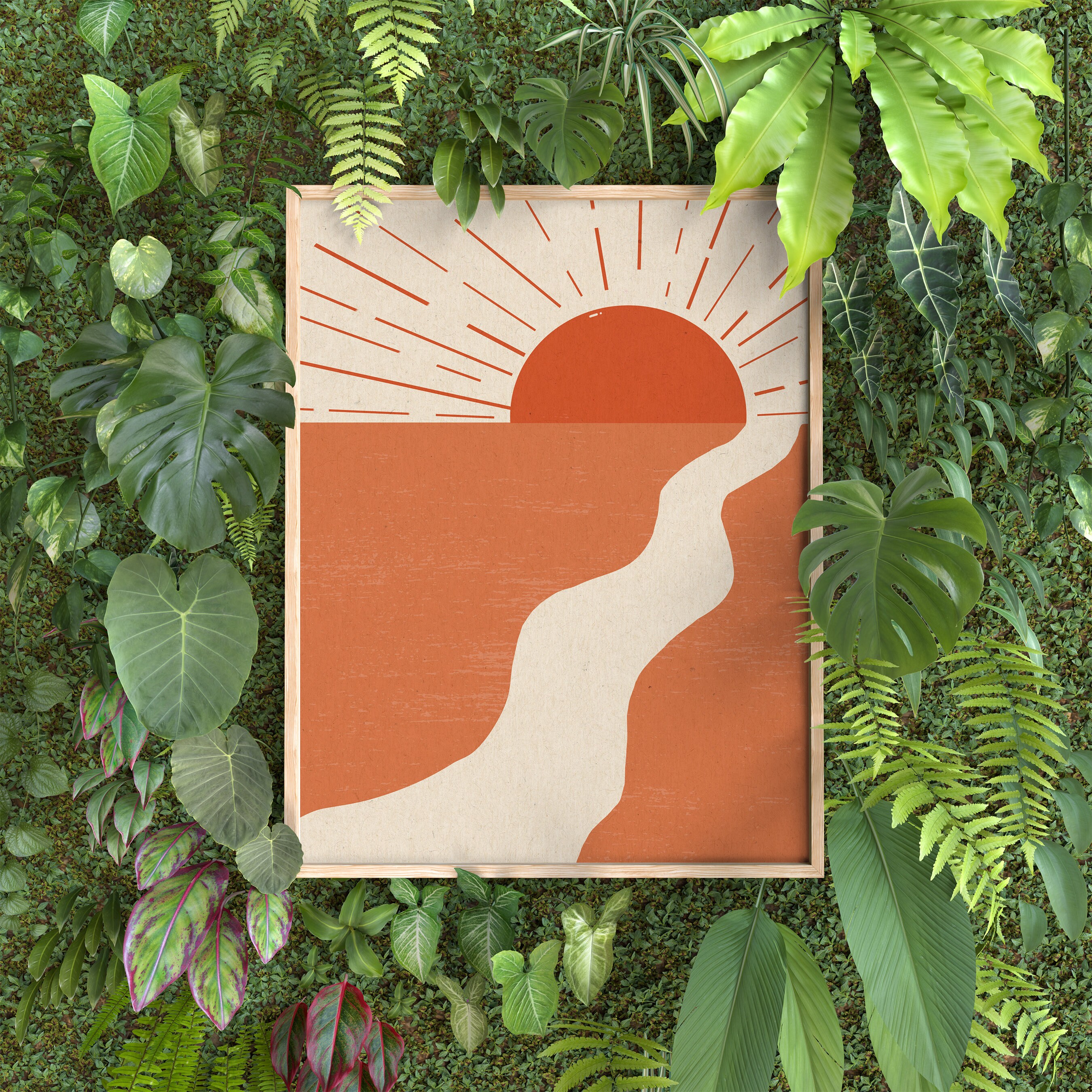 Abstract Sunrise Print Sun Streak Print Abstract Digital - Etsy