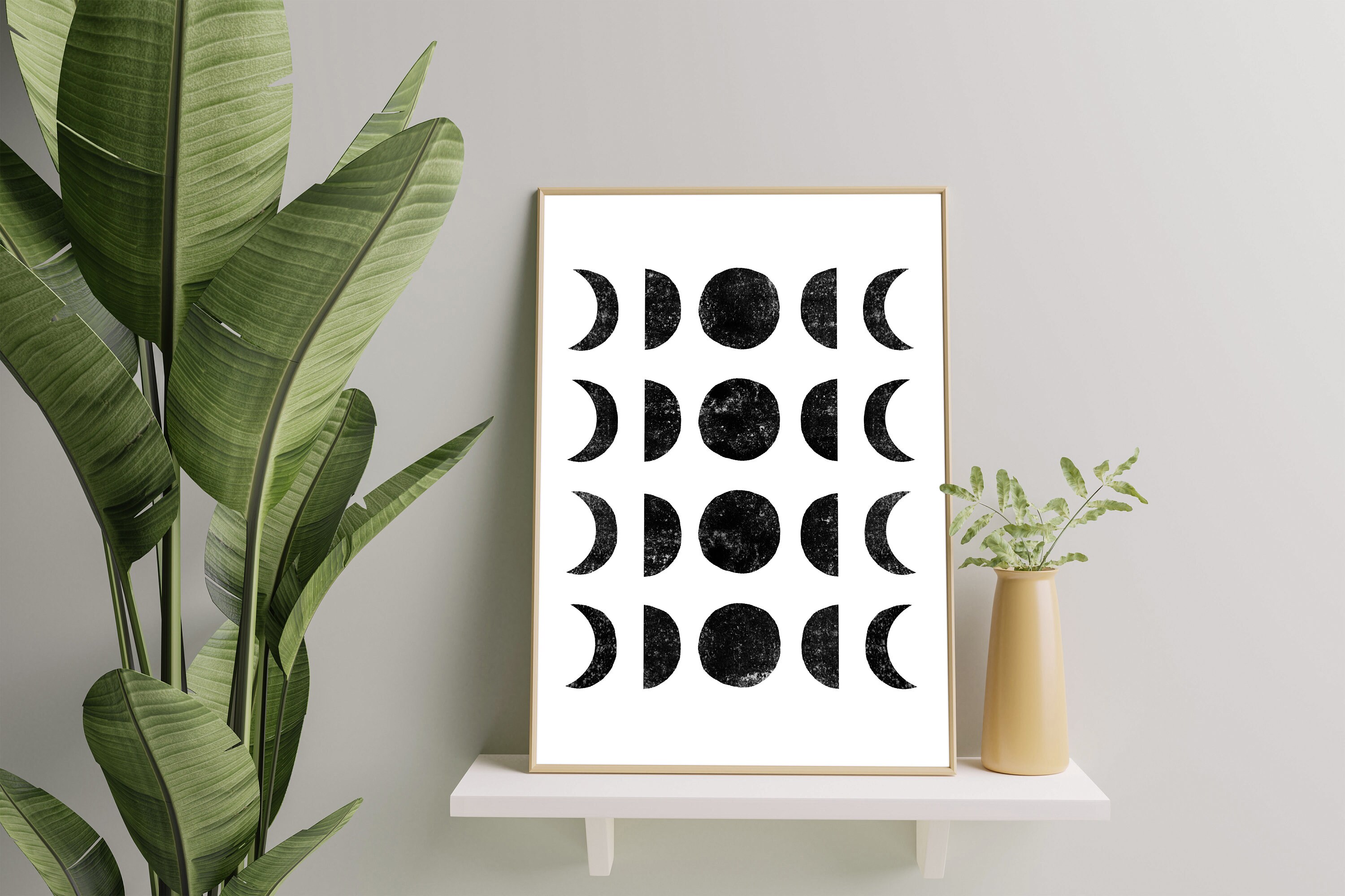 Moon Phases Art Print - Abstract Art - Printable Art - Modern Print ...
