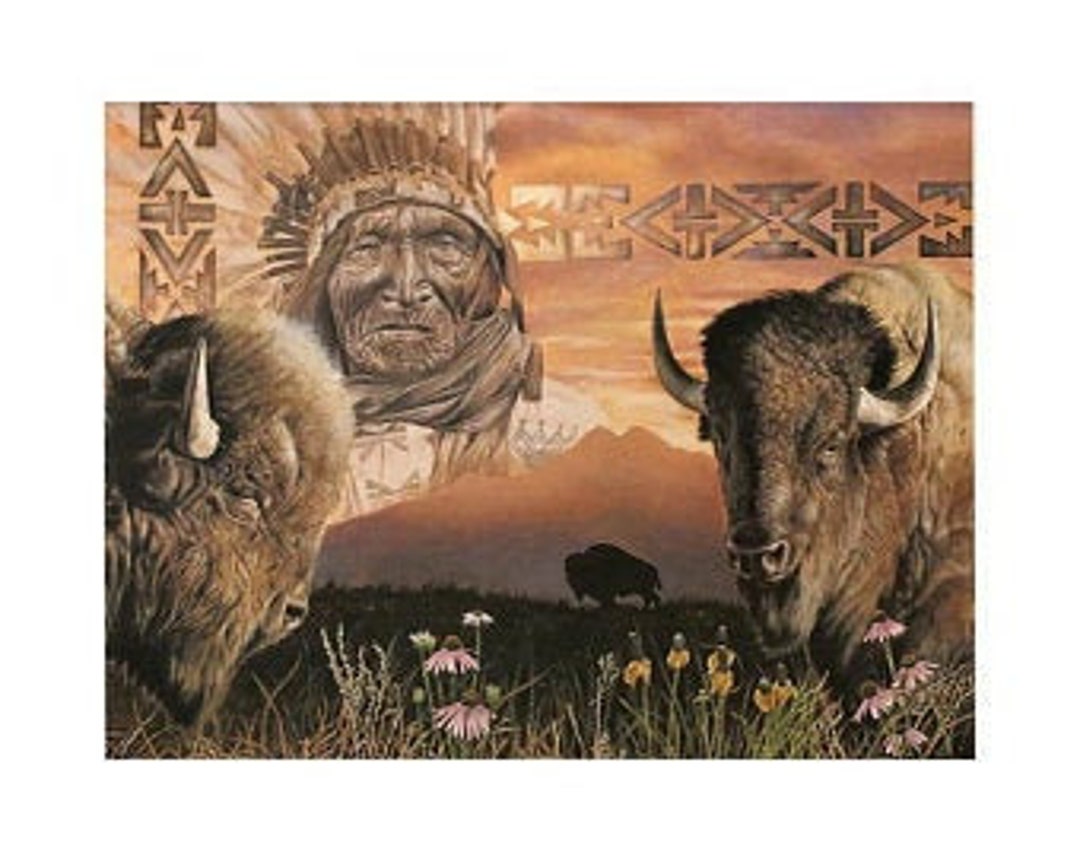 Native American Buffalo Indian Chief Red Cloud on the Plains//"keeper ...