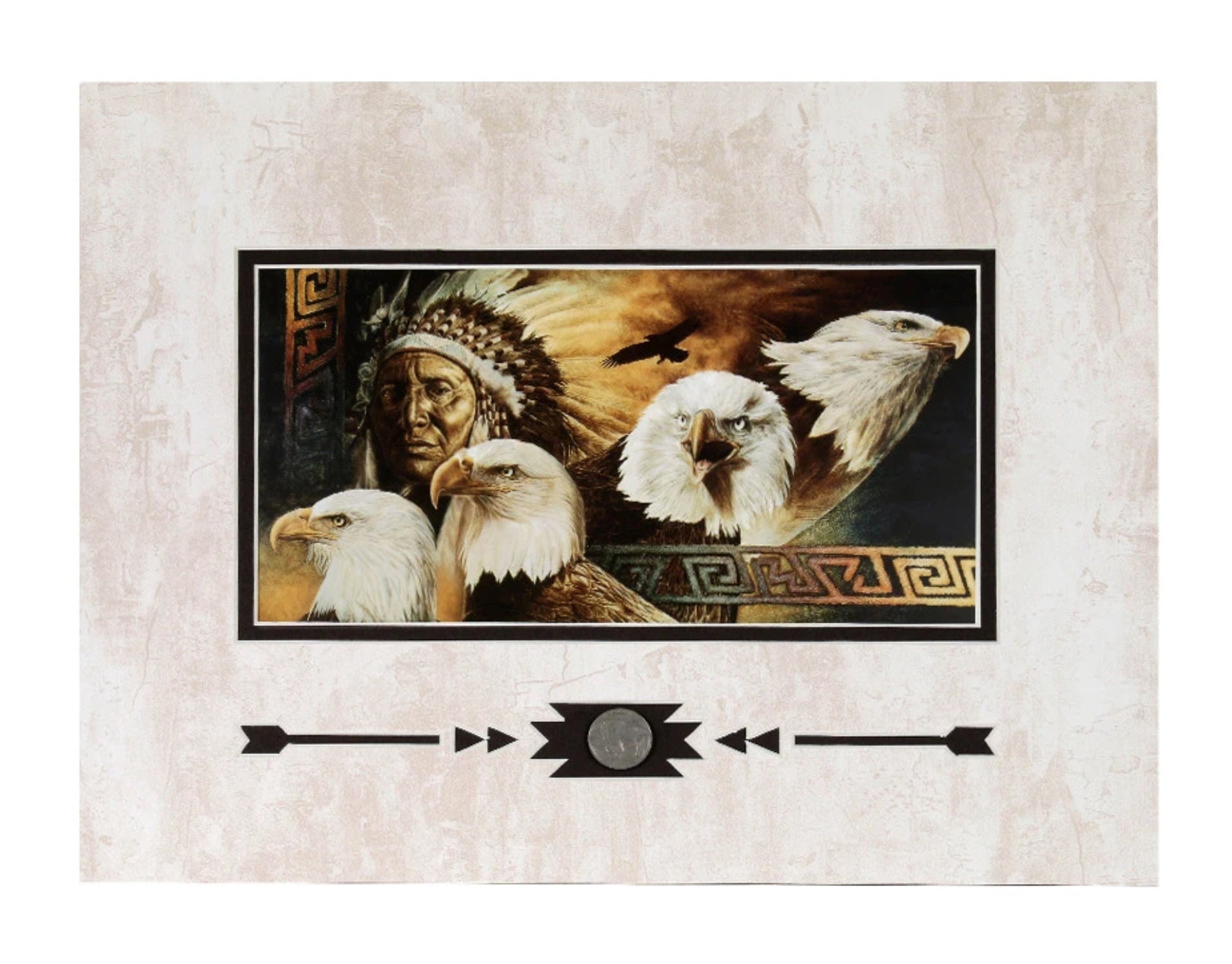 Native American Chief Bald Eagles Flight Art Print // "lakota Twilight ...