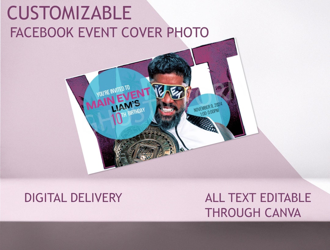 Jey Uso Birthday Facebook Event Cover Photo: Editable Invitation ...