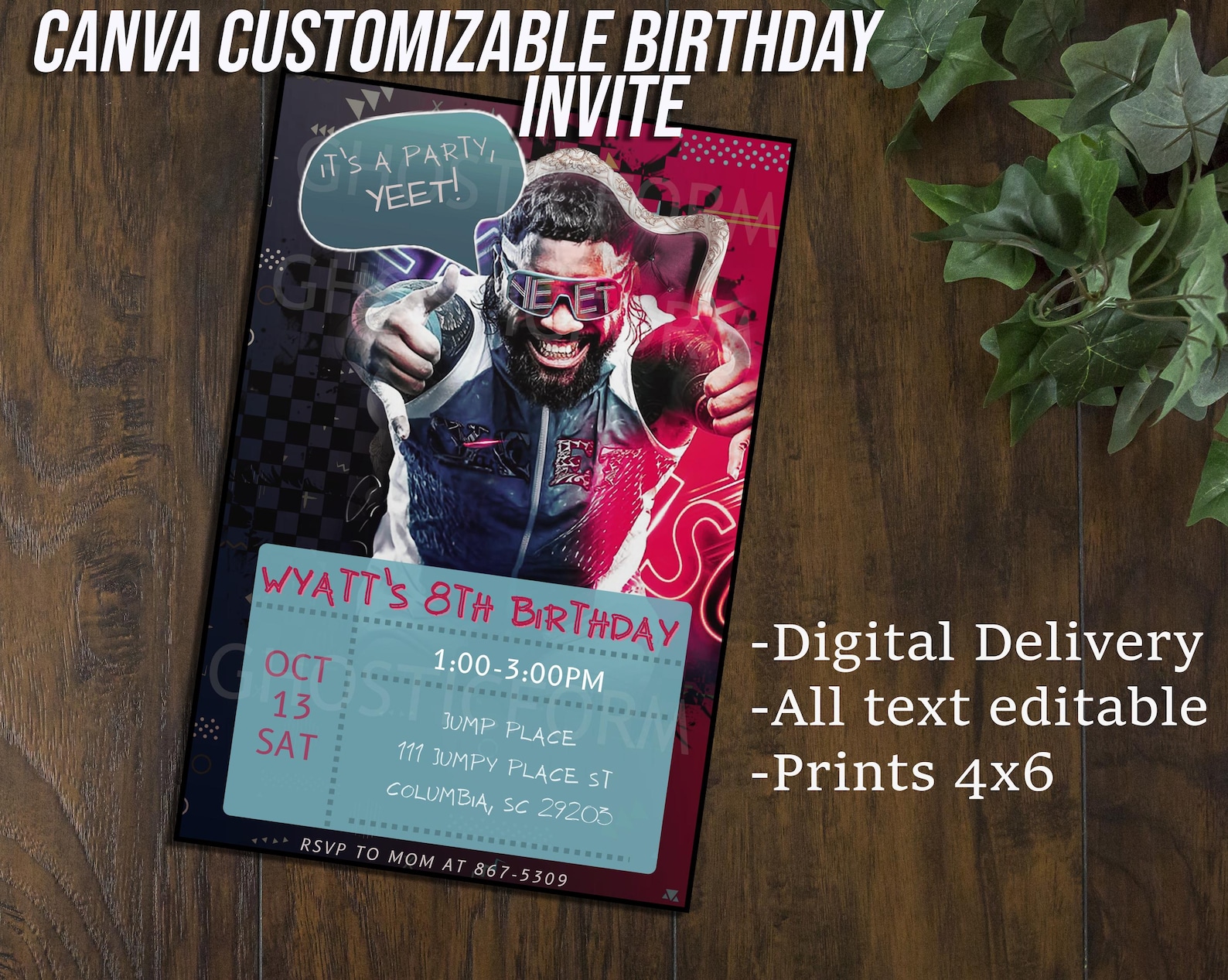Yeet Birthday Invitation: Editable Canva Template (digital Download) - Etsy