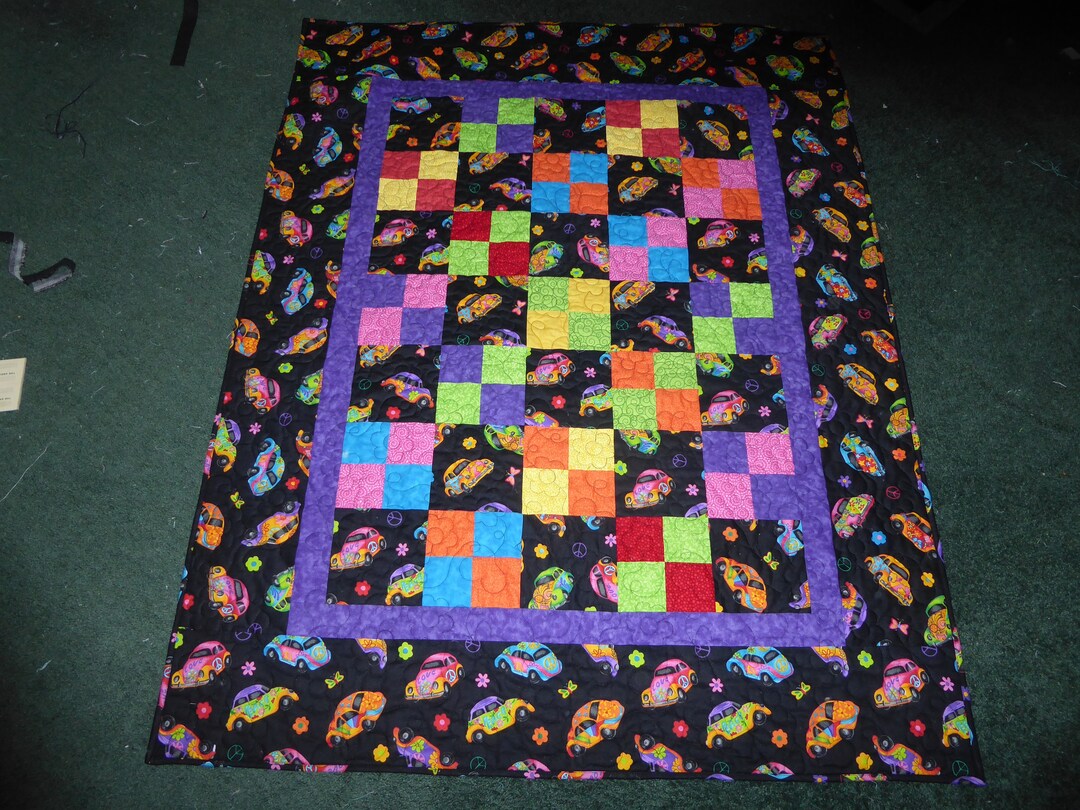 Vintage VOLKSWAGEN Bug or DUMBO Elephant Panel Quilt or NIGHTMARE ...