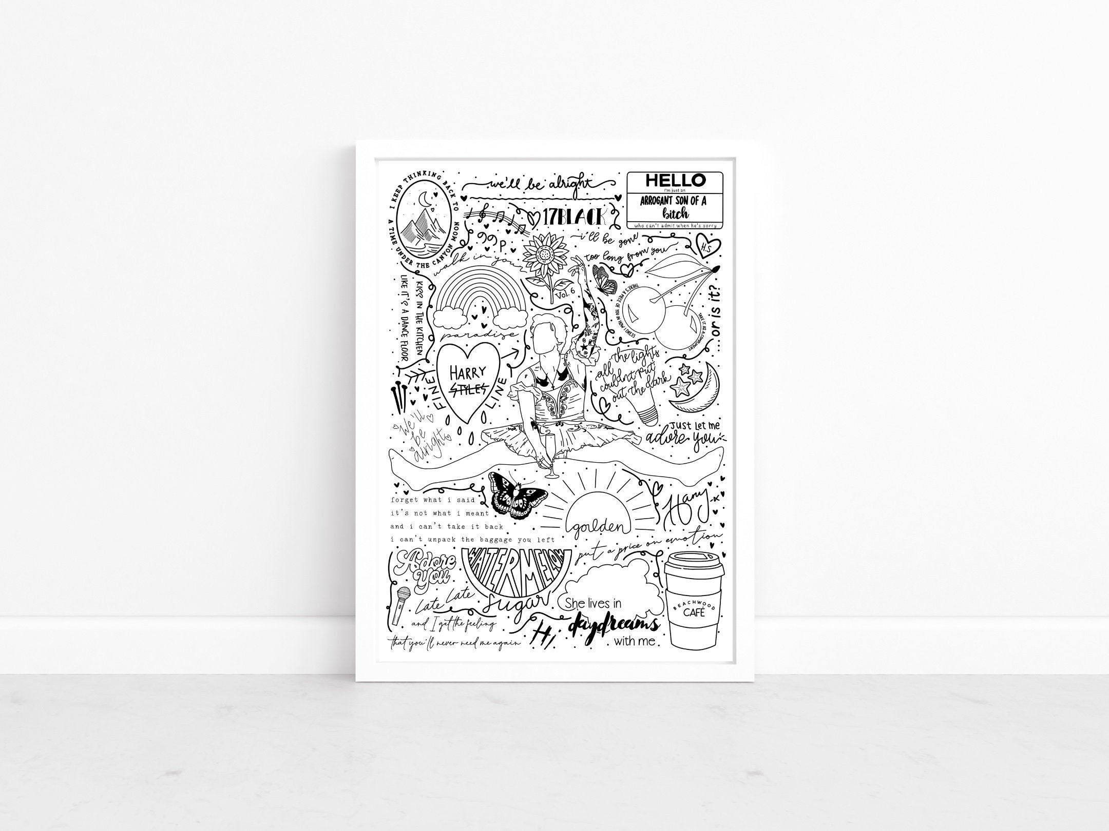 Harry Styles Fine Line 29 X 42 A3 Poster Graphic Collage Lyrics Quote ...