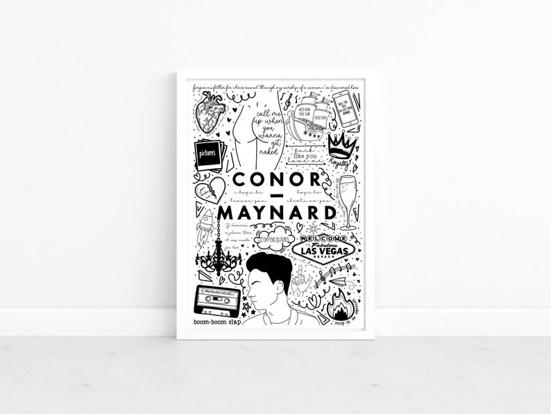 Conor Maynard Graphic Collage Lyrics Quote A4 Art Print Set - Etsy Hong ...