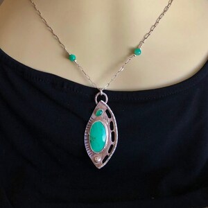 Green Variscite Jasper Pendent, Chyrsophase Accent, Sterling Silver ...