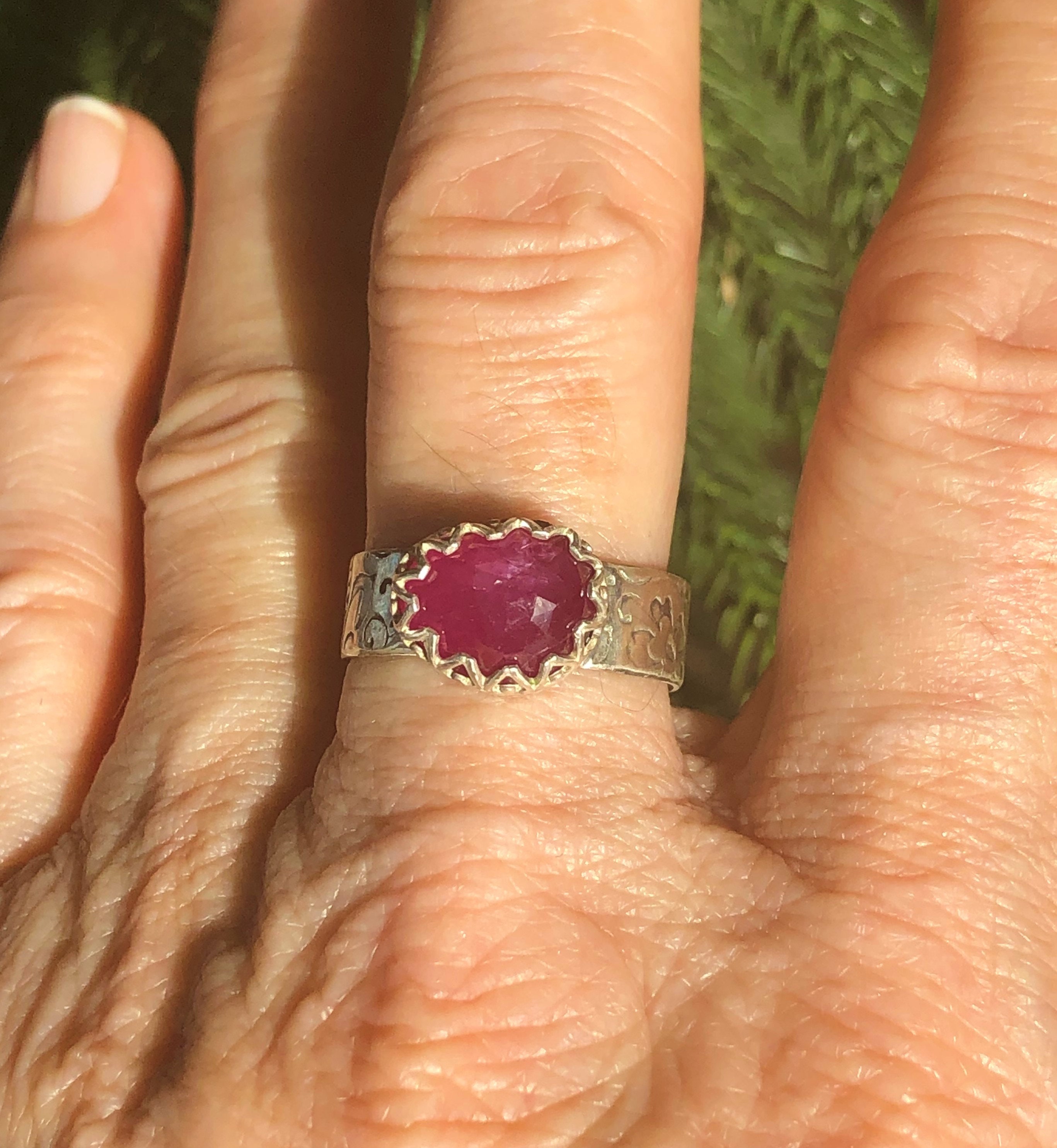 Ruby Dark Rose Mozambique Ruby Gemstone Sterling Silver - Etsy