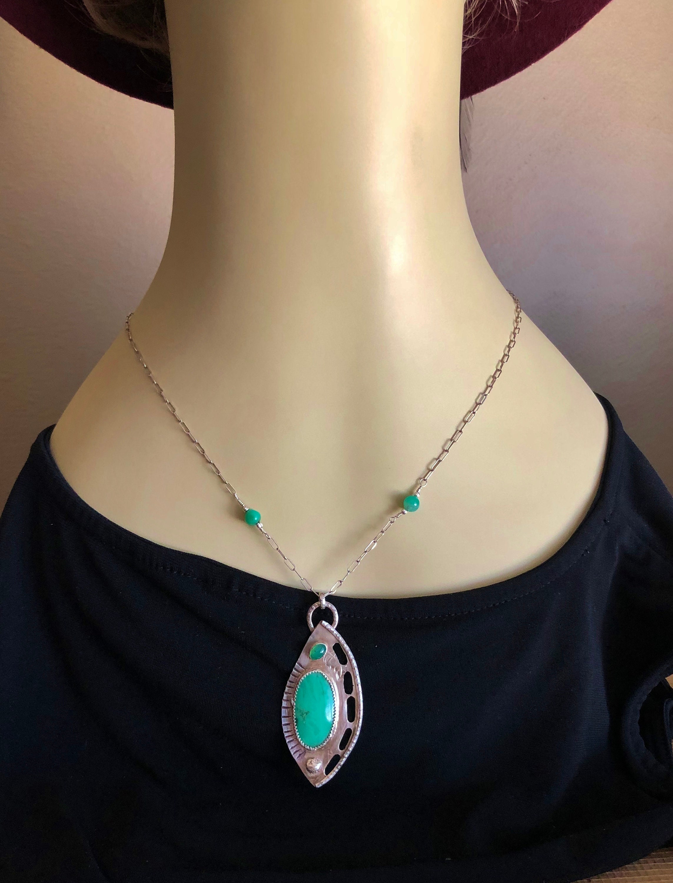 Green Variscite Jasper Pendent Chyrsophase Accent Sterling - Etsy