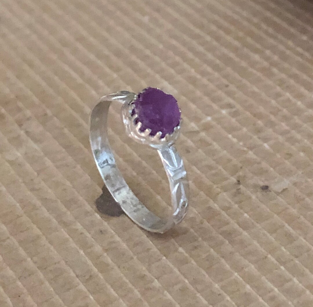 Ruby Hexagonal Crystal Set in Sterling Silver Ruby Pink - Etsy