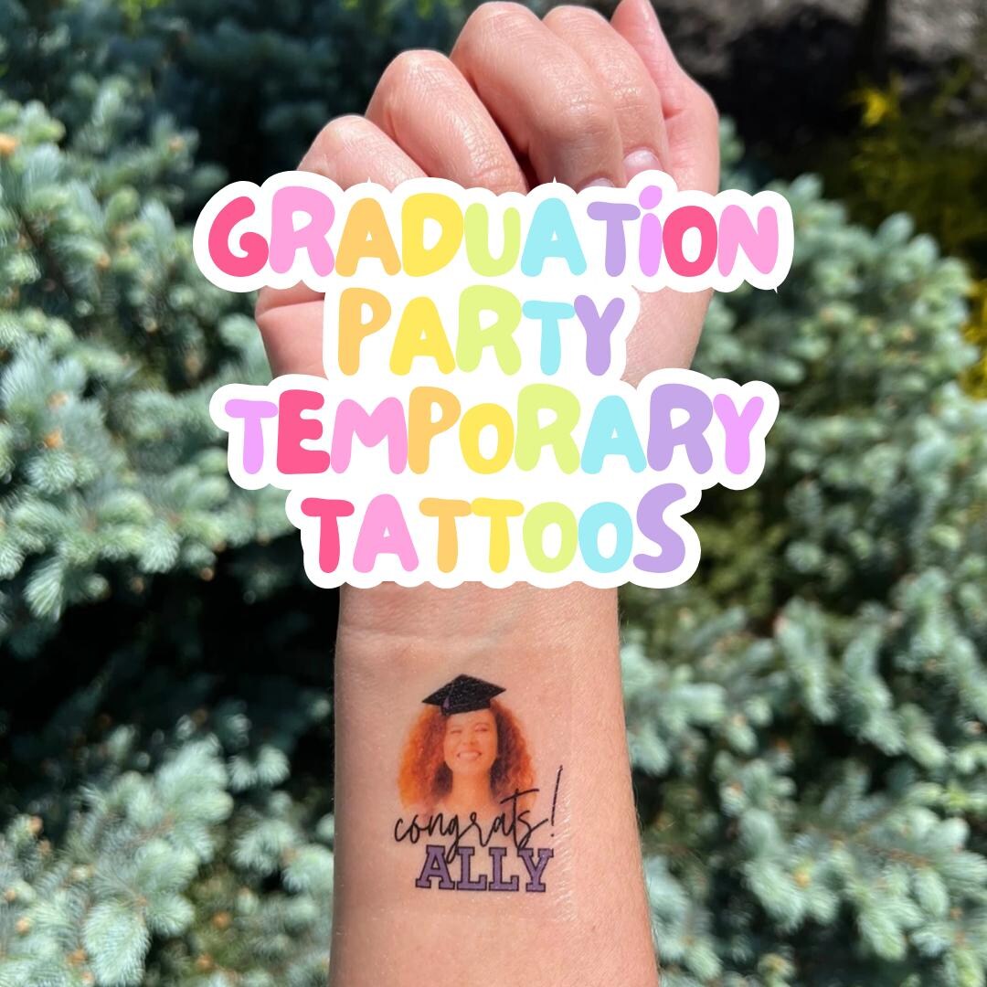 GRADUATION PARTY Temporary Tattoos / Graduation Party Favors ...