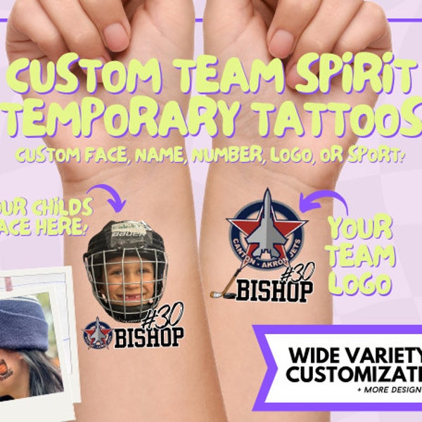 School Spirit Face Tattoo - Etsy