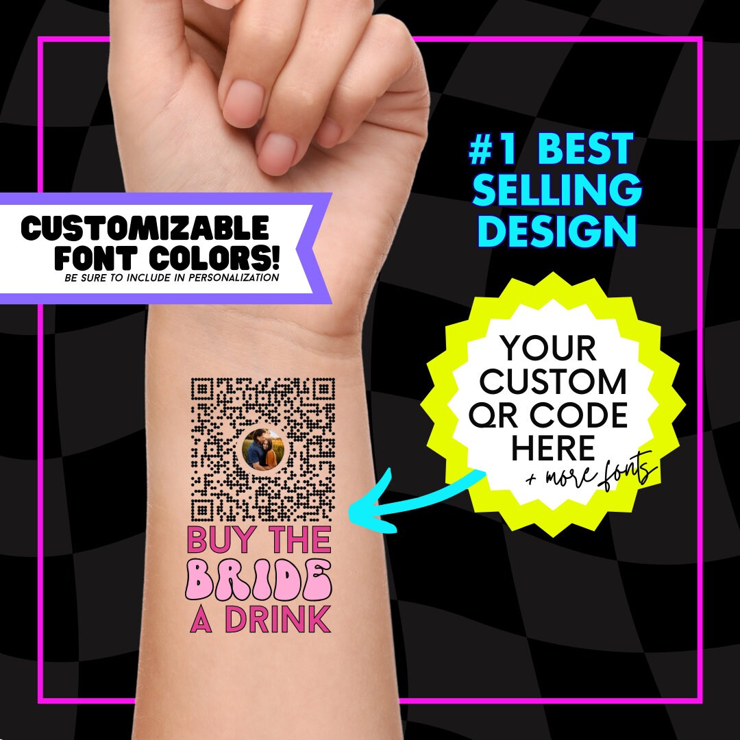 Venmo QR Code / Bachelorette Temporary Tattoos / Bach Party - Etsy