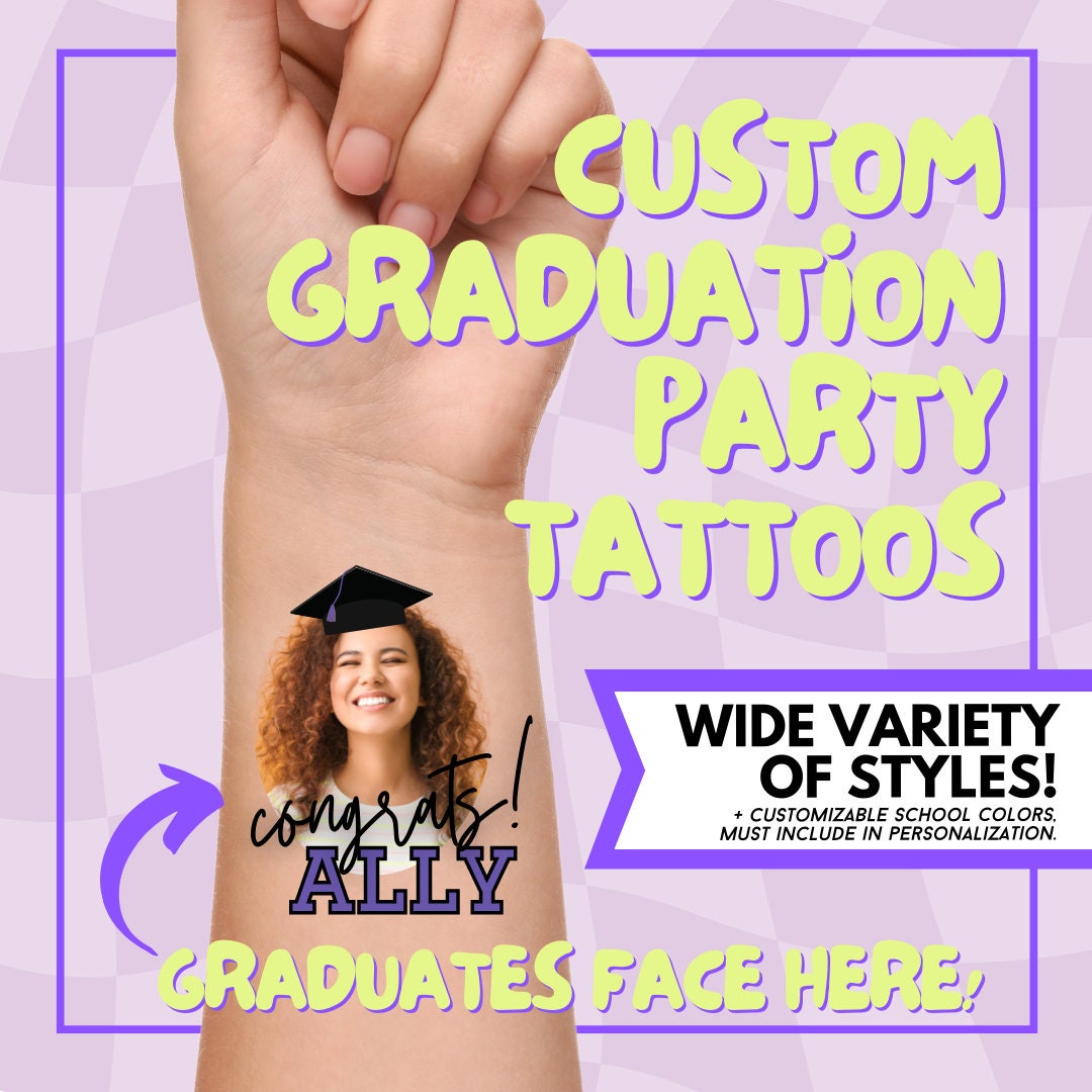 GRADUATION PARTY Temporary Tattoos / Graduation Party Favors ...