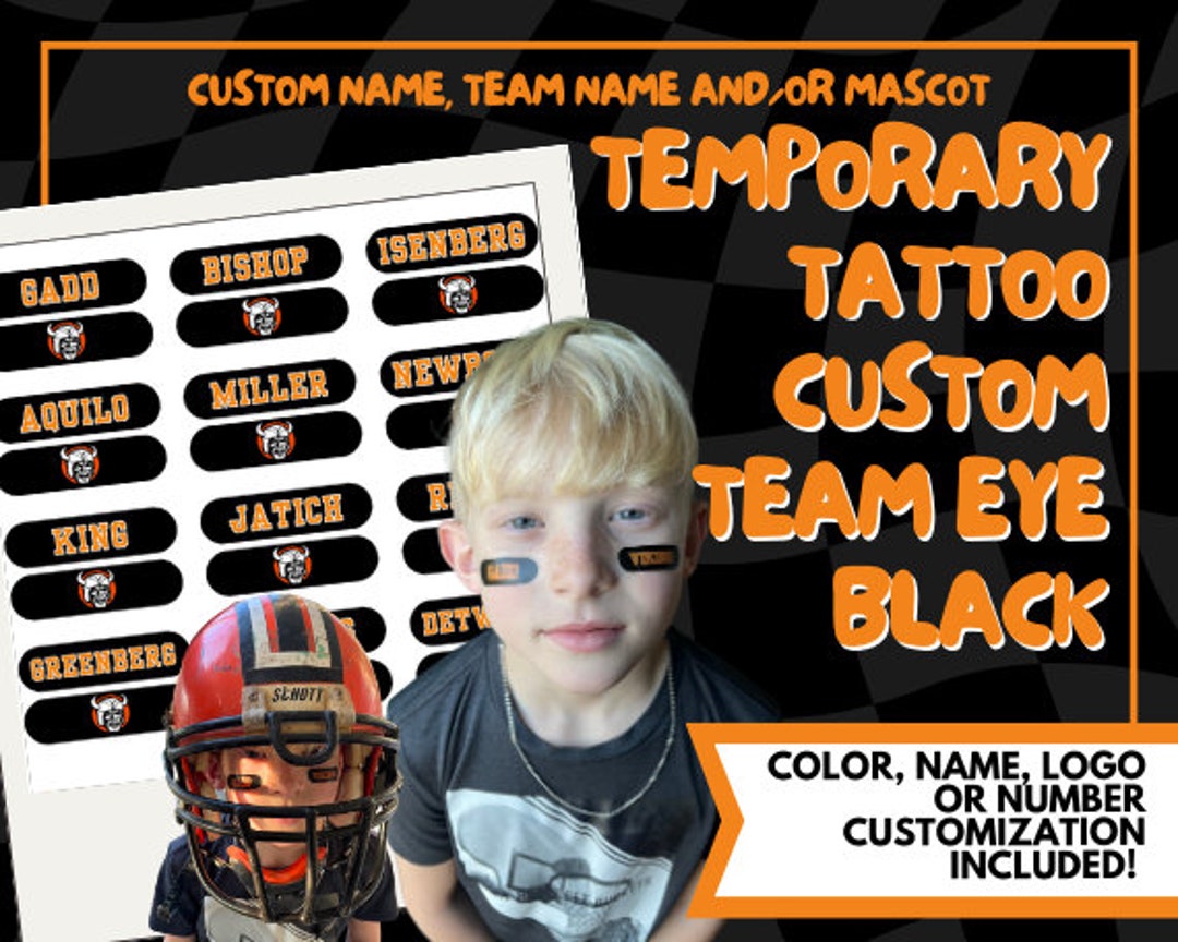 Team EYE BLACKS / Temporary Tattoos / Sports Tattoo / Spirit Tattoo ...