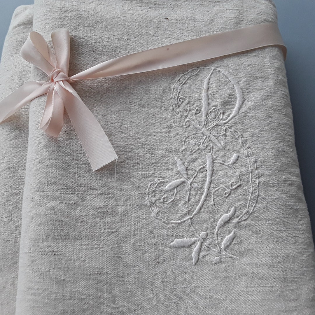 Vintage Monogrammed French Metis Sheet - Etsy