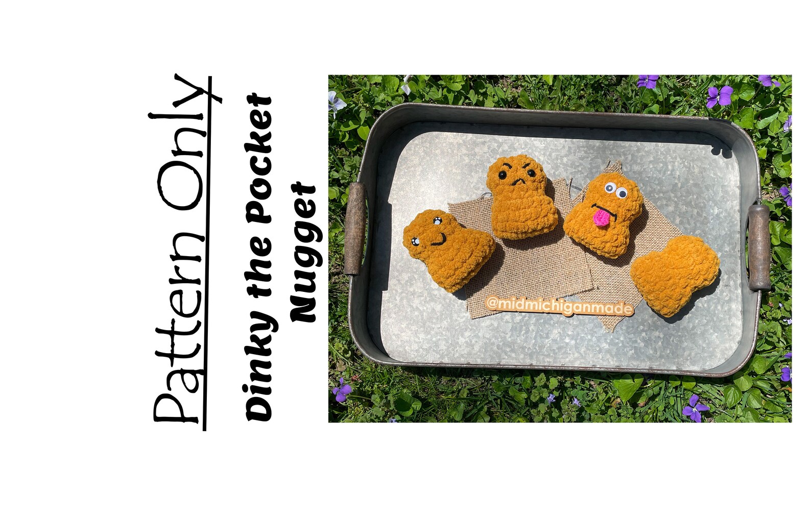 Pocket Nugget // Dinky the Pocket Nugget // Chicken Nugget // - Etsy