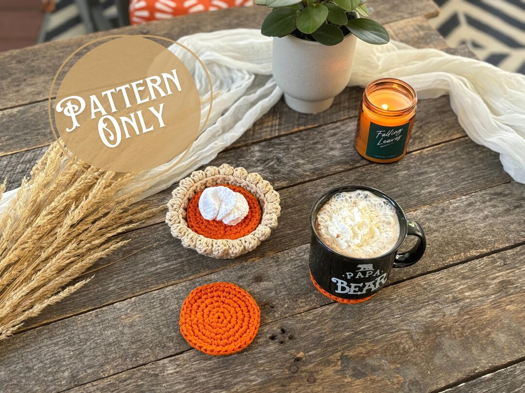 Pumpkin Pie Coaster Set // Crochet Pattern - Etsy