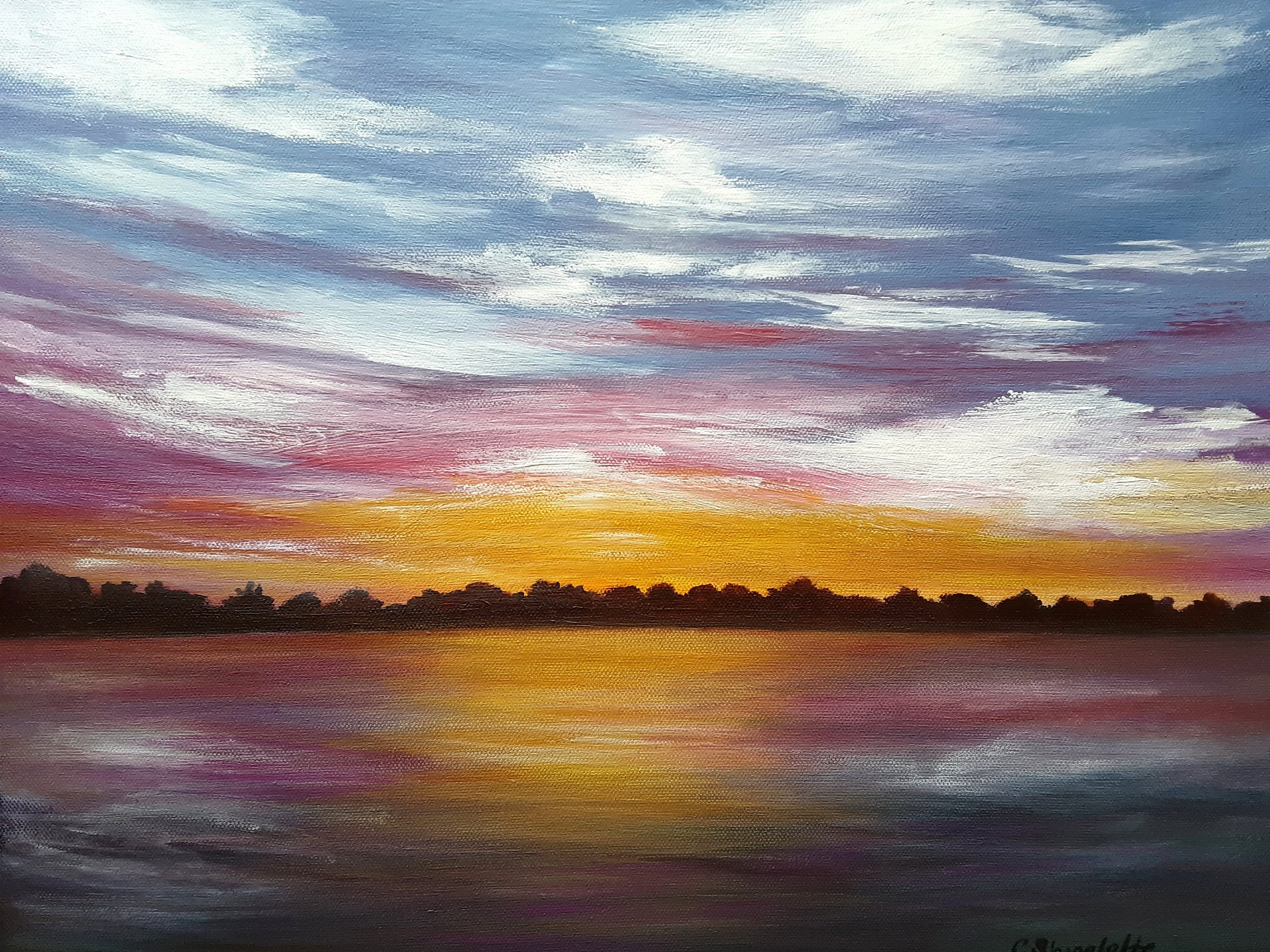 Sunrise Painting Landscape Painting Colorful Sky Affordable Painting ...
