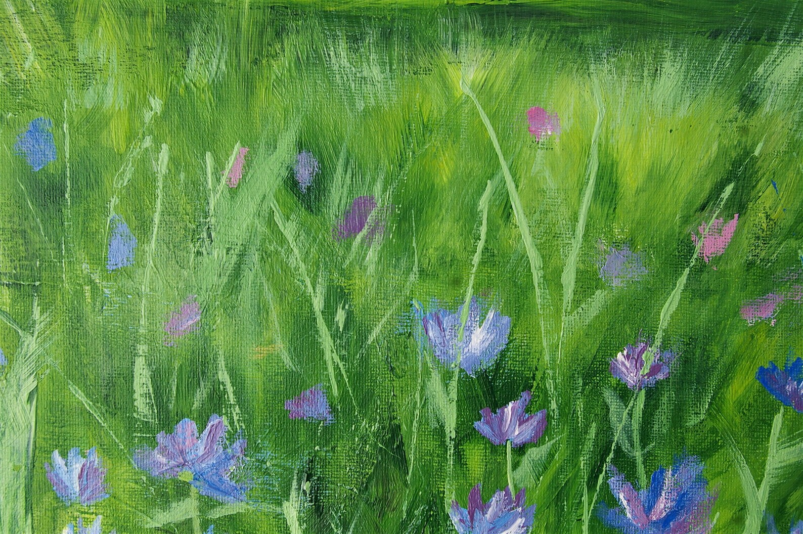 Flower Field Painting Landscape Painting Acrylic Painting Wall Art ...