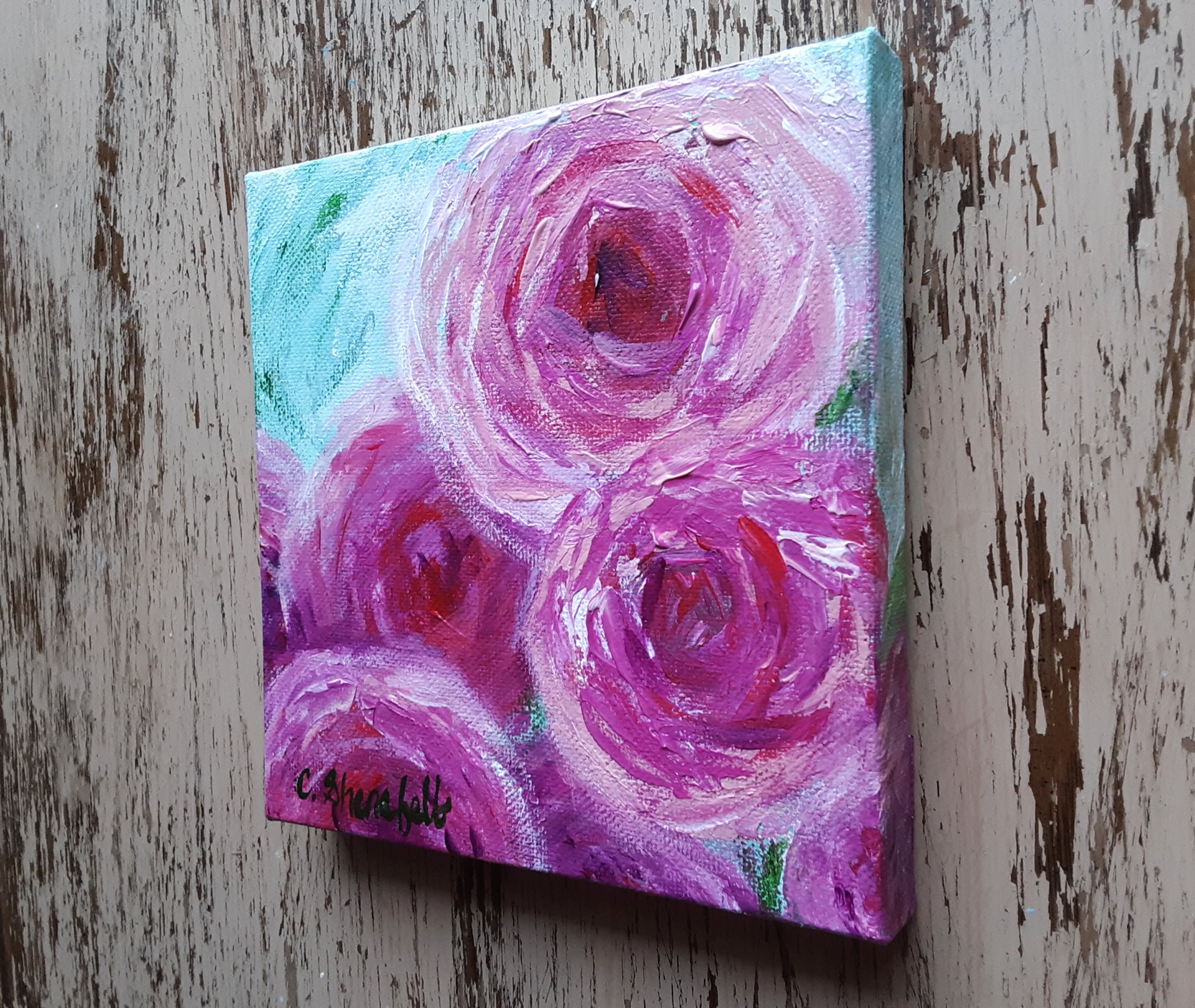 Pink Rose Painting Flower Painting Romantic Paintings Acrylic Paintings ...