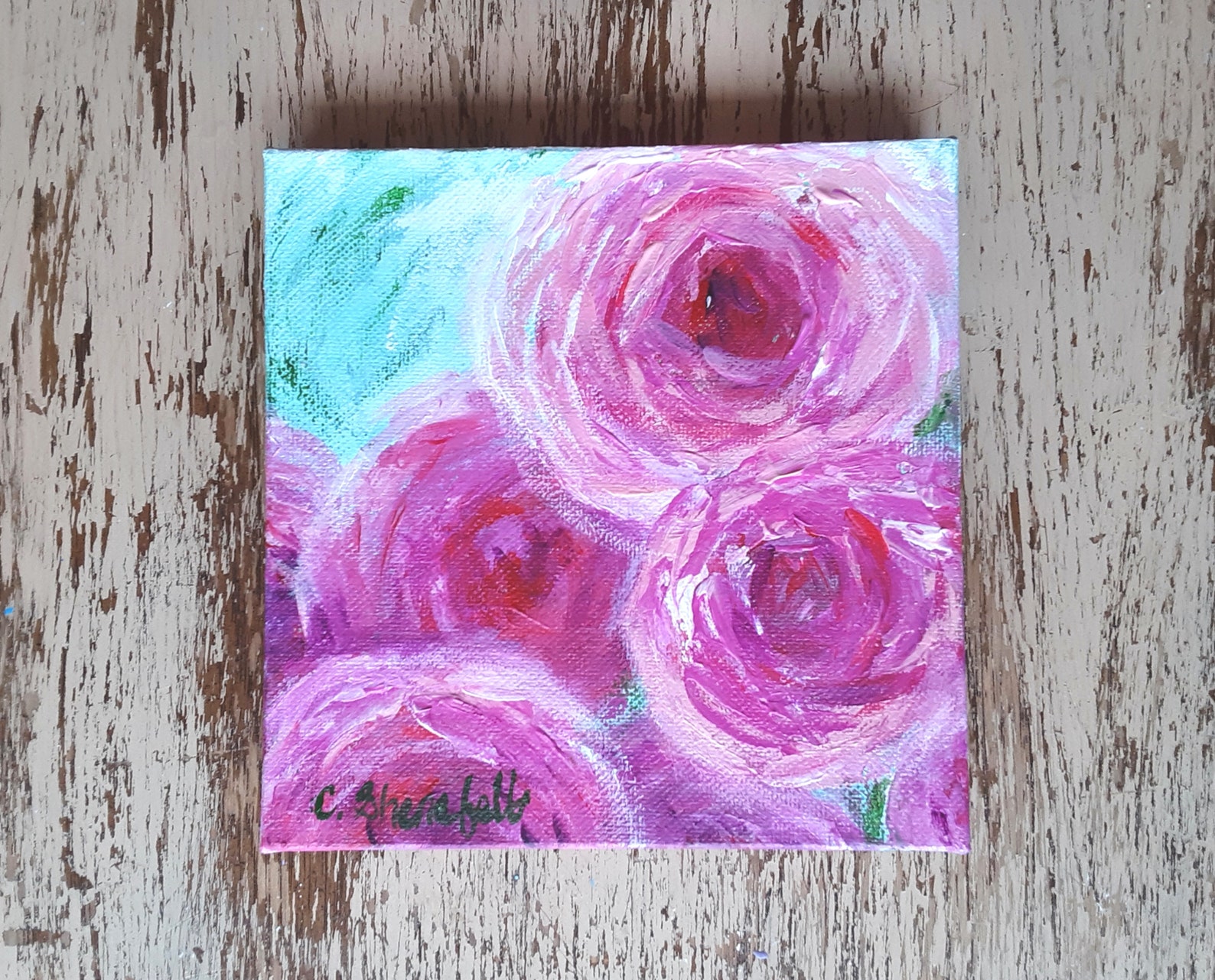 Pink Rose Painting Flower Painting Romantic Paintings Acrylic Paintings ...
