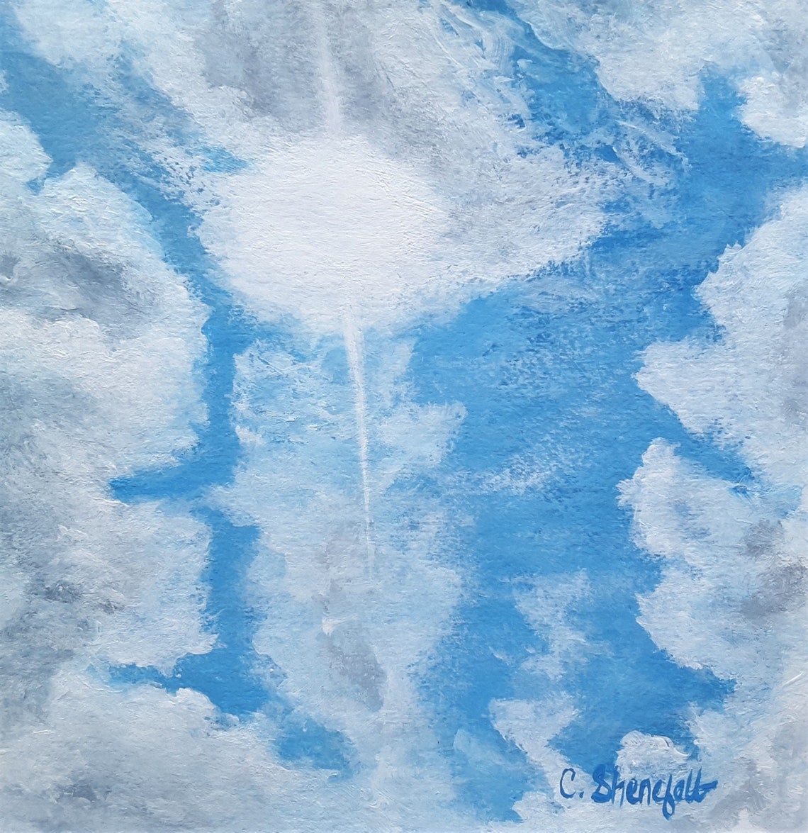 Sunny Sky Painting Sunshine Painting Sky Painting Cloudy Sky Painting ...