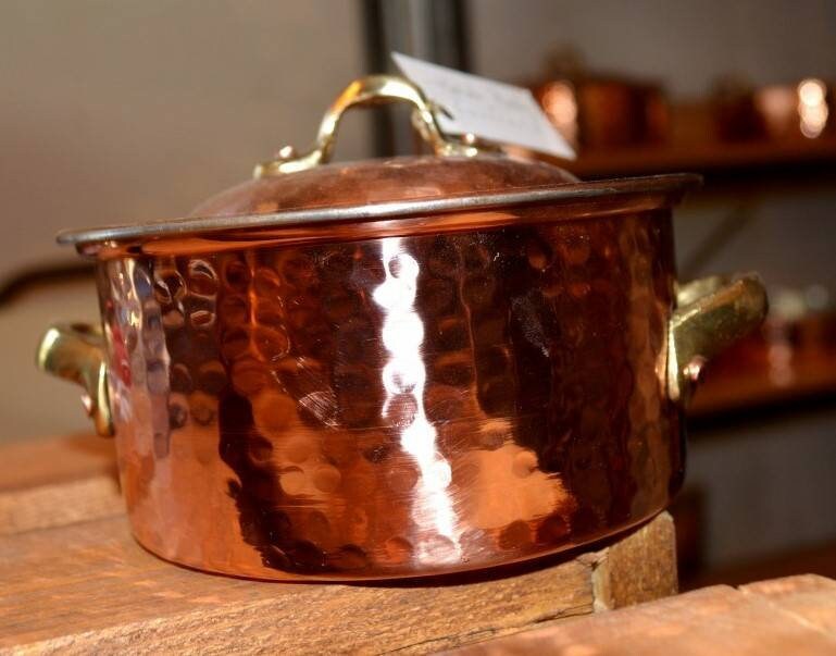 Hammered COPPER STOCKPOT Tin Lined Twin Handled, Copper COOKWARE, Stock ...