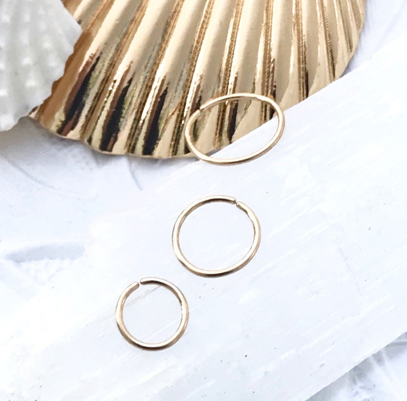 Mini Cartilage Hoops - Gold Piercing Jewelry, Endless Sleeper Huggie ...