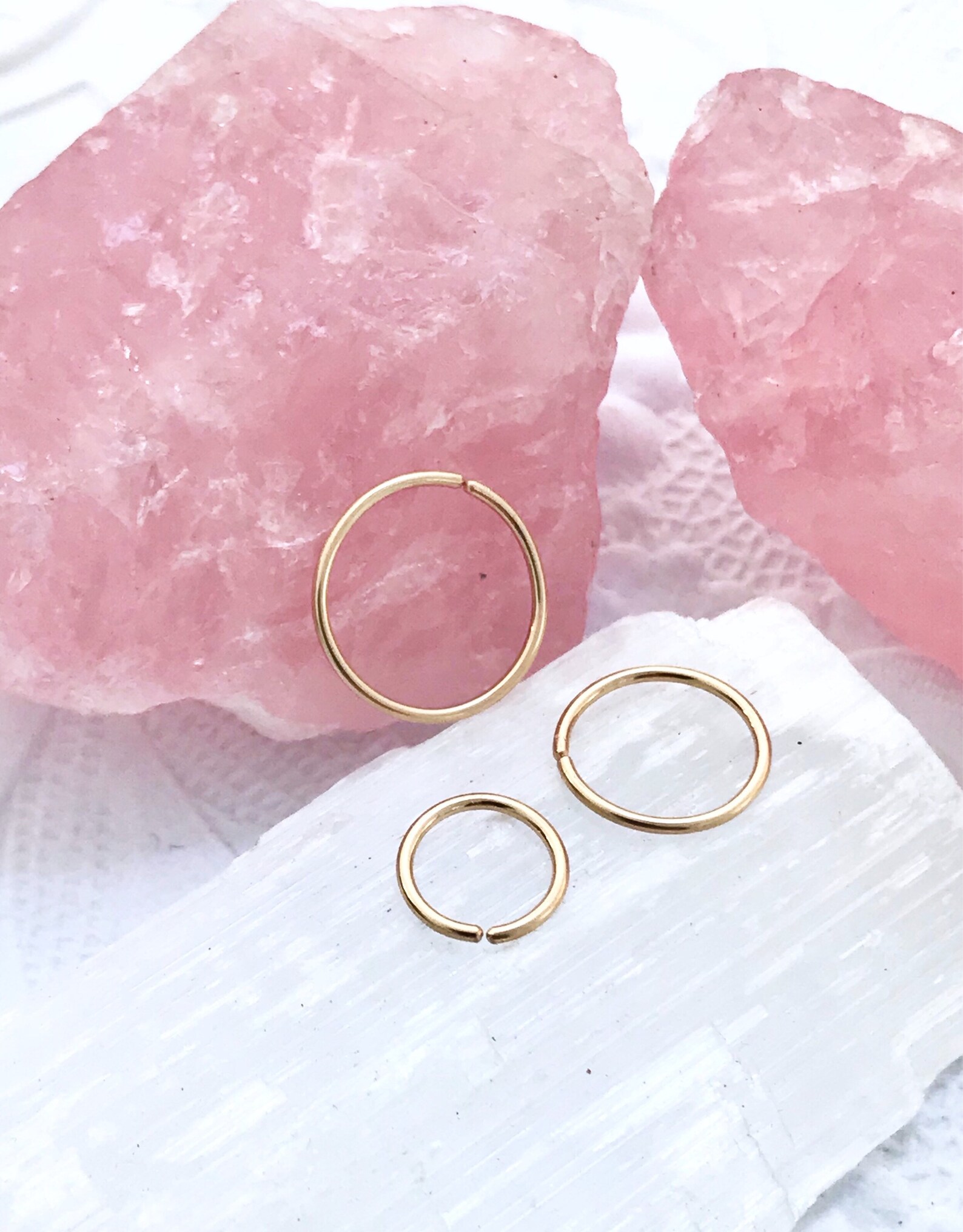 Mini Cartilage Hoops - Gold Piercing Jewelry, Endless Sleeper Huggie ...
