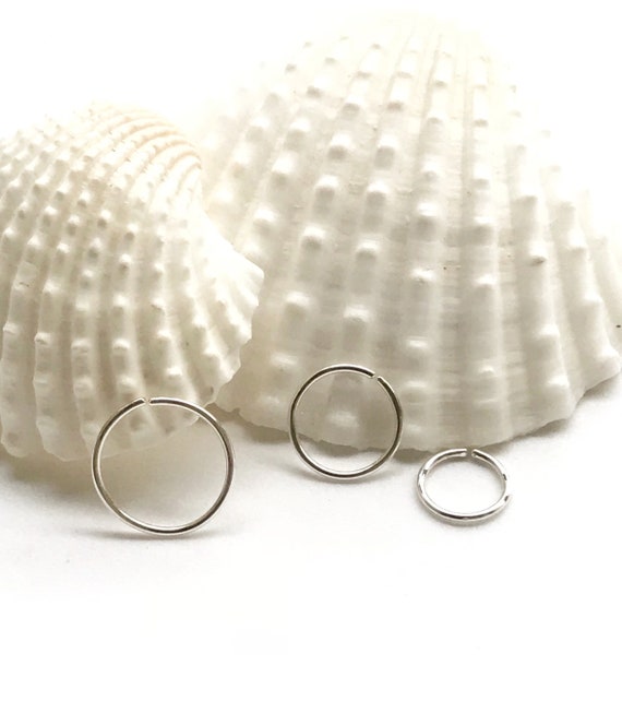 Sterling silver helix hoop 6mm 18g cartilage earring 8mm