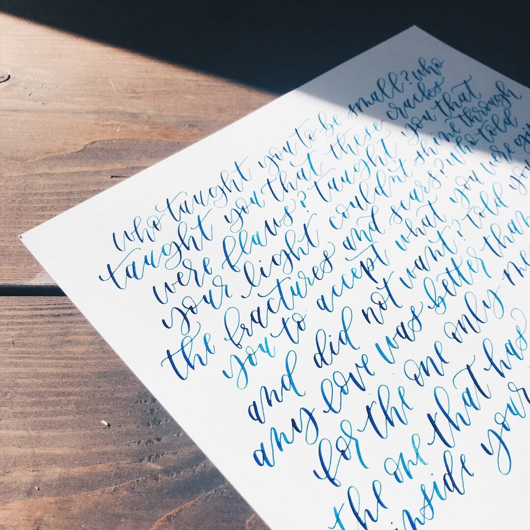 Custom Hand Lettered Lyrics | Modern Calligraphy | Personalized Hand ...