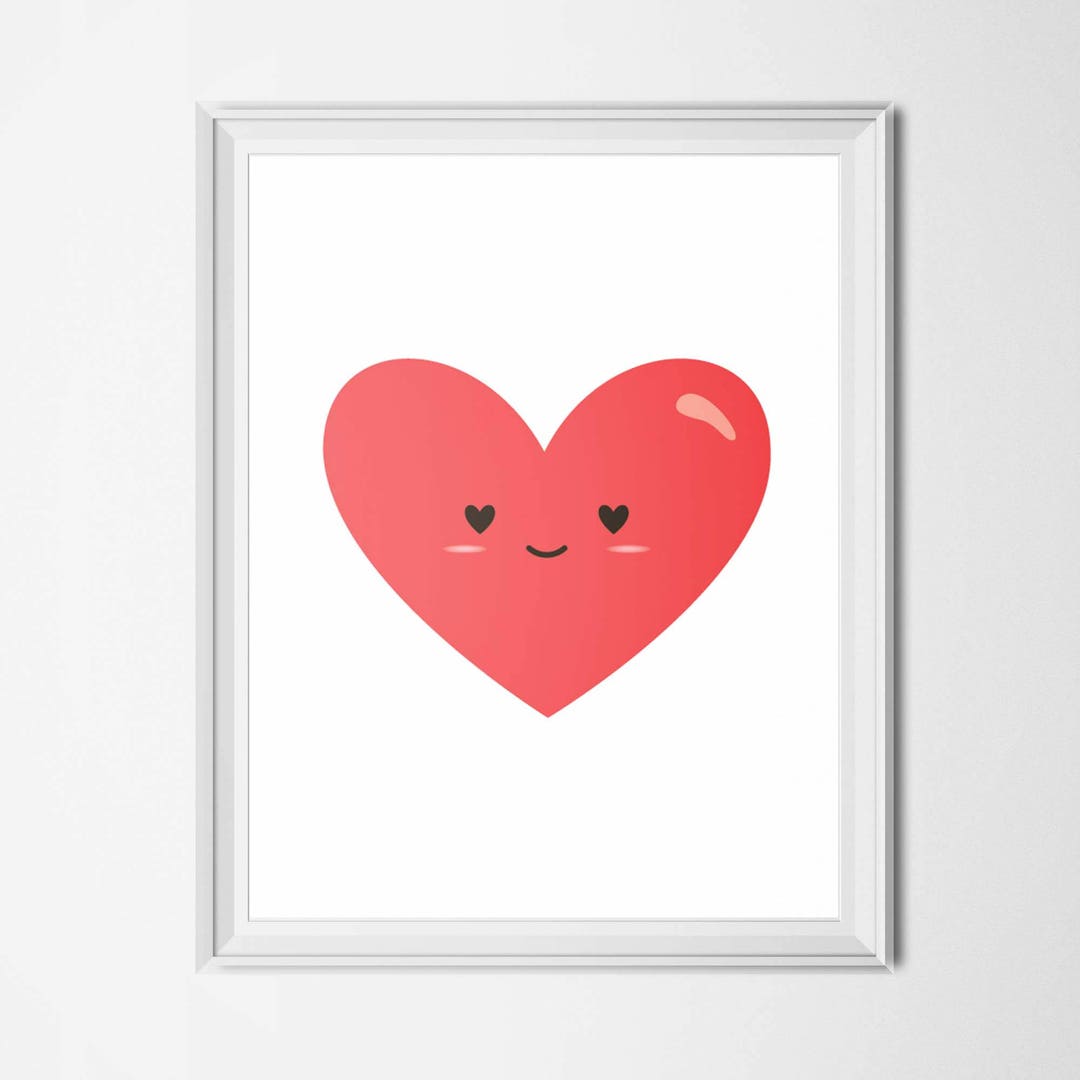 Instant Download Heart Print, Digital Download Heart, Nursery Heart Art ...