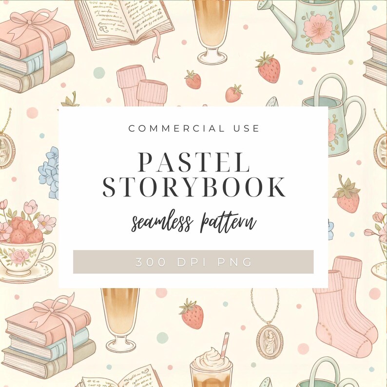 Pastel Seamless Storybook Pattern, Digital Download With Floral Socks ...