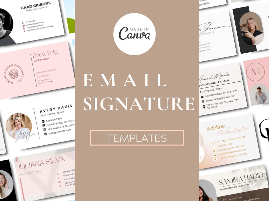 Email Signature Canva Template, Coaching Minimalist Editable Email ...