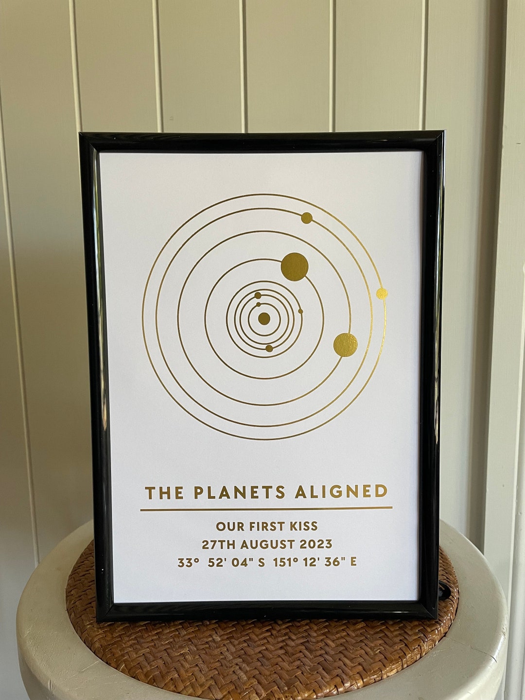 Personalized Custom Gold Foil Planet Map Solar System - Etsy