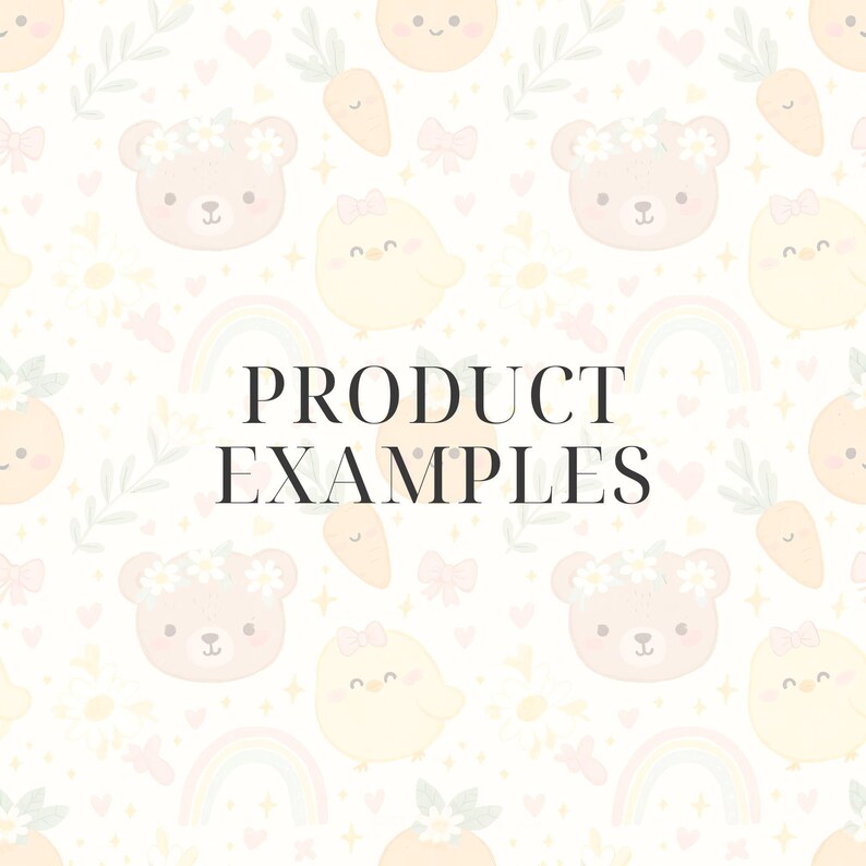 Woodland Baby Seamless Pattern Digital Download, Bears and Chickens ...