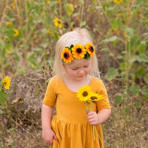 Baby Sunflower Headband, Fall Sunflower Crown, Sunflower Headpiece ...