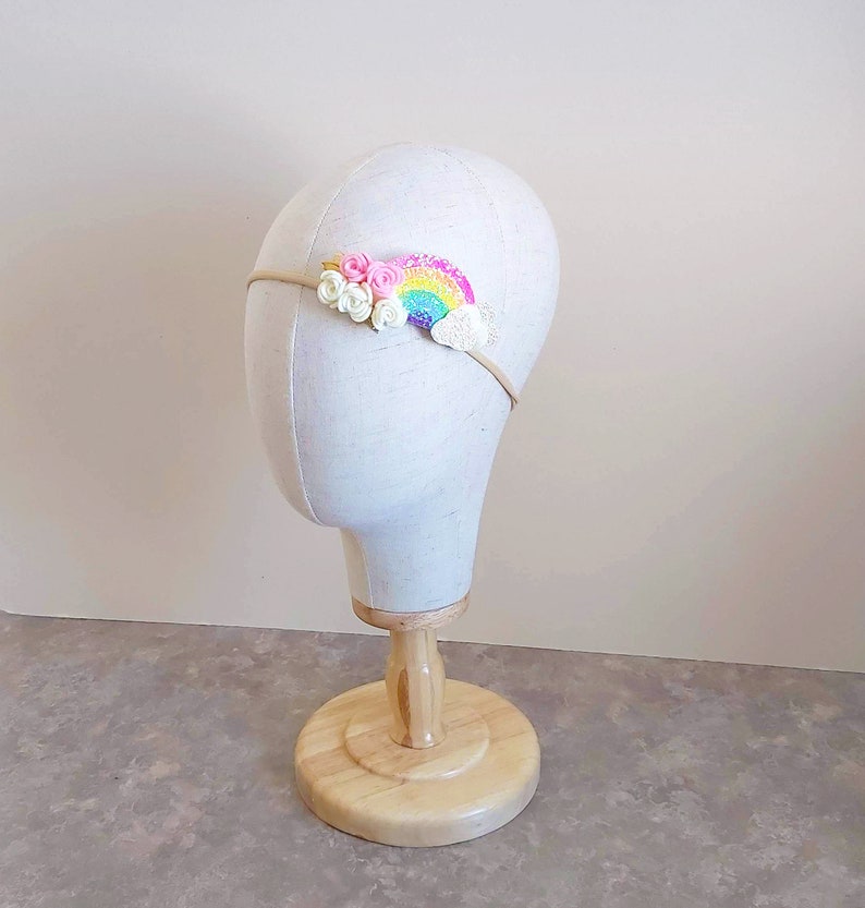 Rainbow Hairbow, Rainbow Headband, Rainbow First Birthday Headband, 1st ...