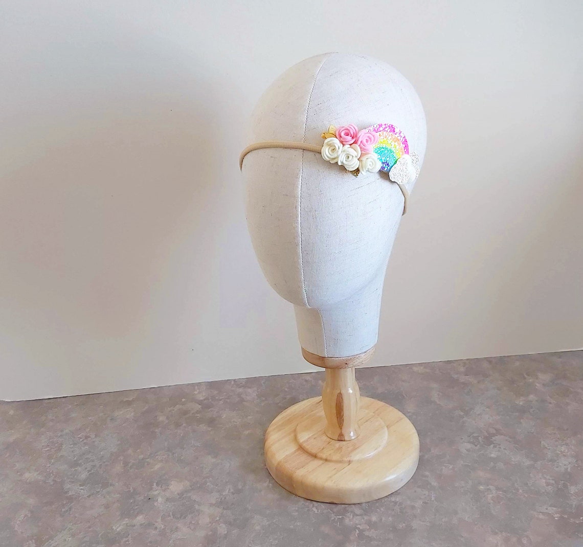 Rainbow Hairbow, Rainbow Headband, Rainbow First Birthday Headband, 1st ...
