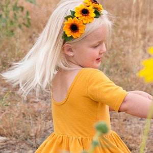Baby Sunflower Headband, Fall Sunflower Crown, Sunflower Headpiece ...
