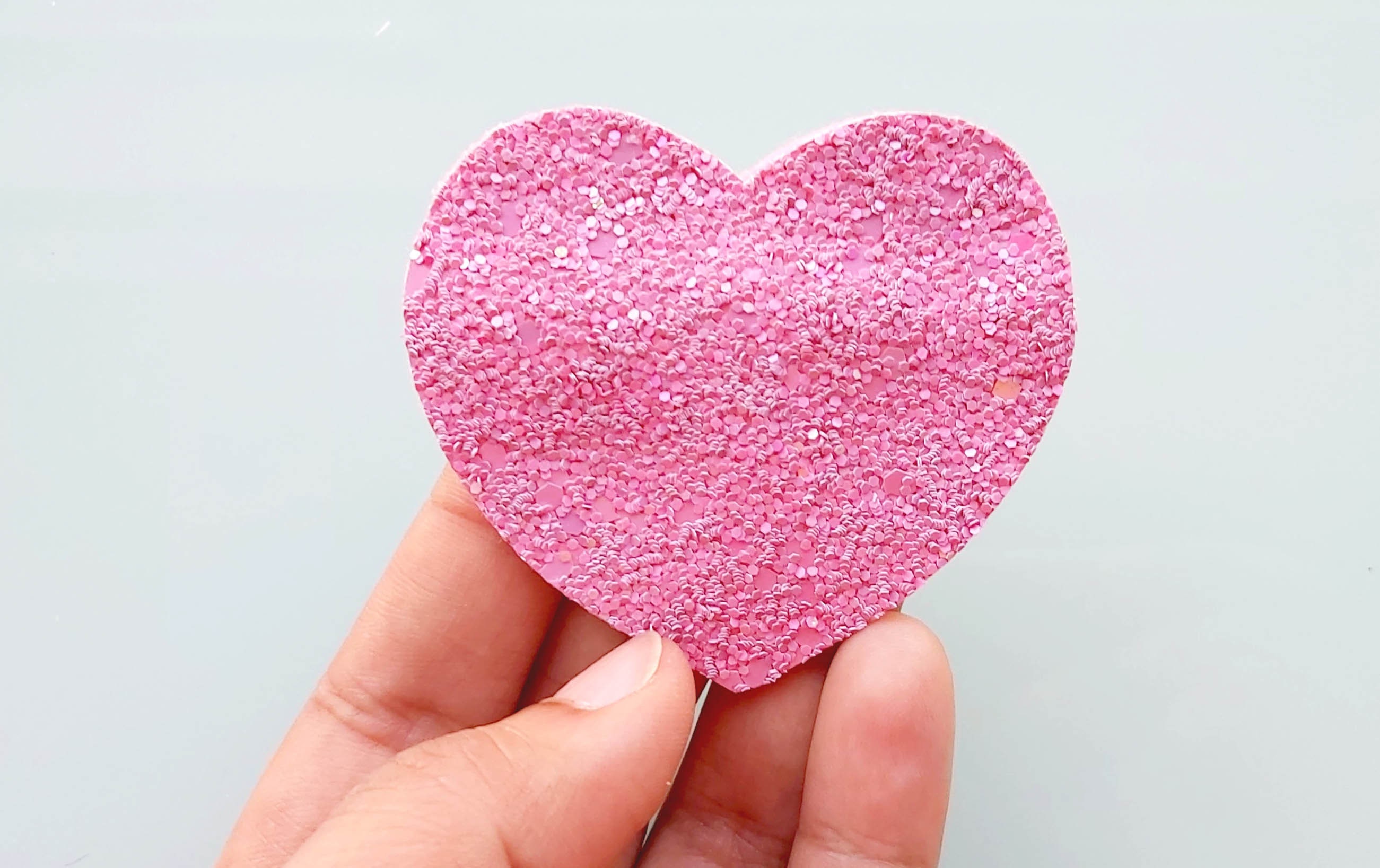 Pink Glitter Heart Pink Heart Hair Clip Heart Hair Barrette | Etsy